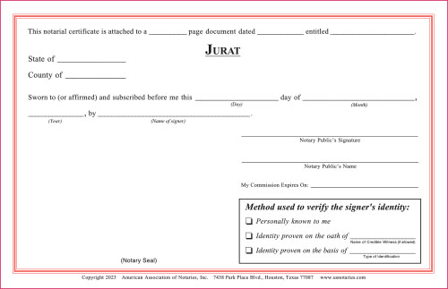 40% OFF New York Notary Certificate Pads - American Assoc. of Notaries